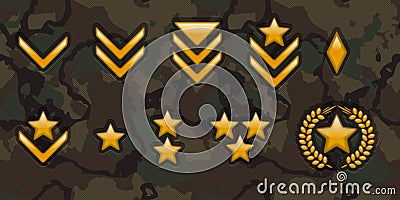 Army Rank Signs Vector Illustration | CartoonDealer.com #49755820