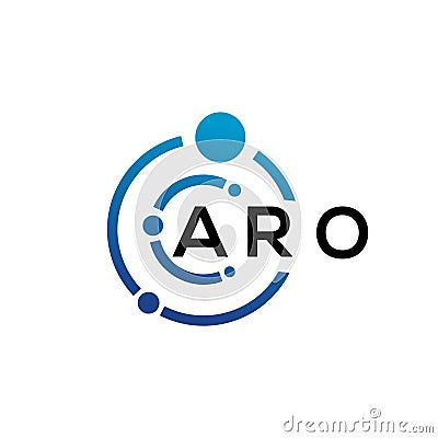 ARO Letter Logo Design On Black Background. ARO Creative Initials ...