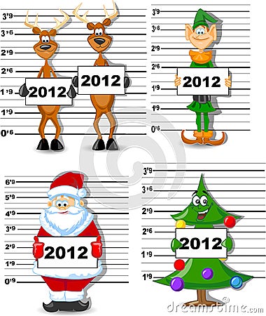 Arrested Santa, Reindeer, Elves Vector | CartoonDealer.com #22213901