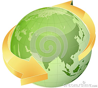 Arrow Around World Globe Royalty Free Stock Photography - Image: 15841867
