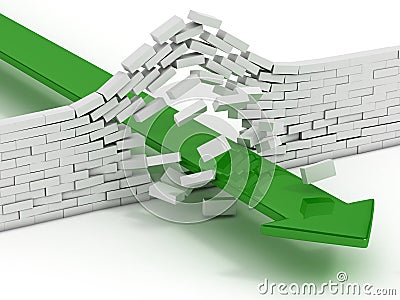Arrow Breaking Brick Wall Royalty Free Stock Images - Image: 23116699