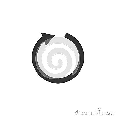 Arrow Curved Into A Circle 360 Degrees, Vector Illustration Isolated On ...