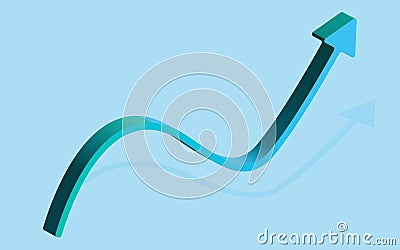 Arrow 3d Symbol Graph Background Vector Illustration | CartoonDealer ...