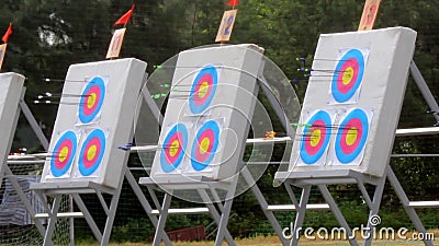 Arrow Flying into the Target Stock Footage - Video of breaking, hitting ...