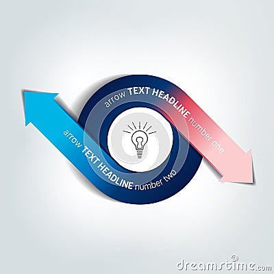 Arrow Infographic, Scheme, Chart. Circle, Round Divided In Two Arrows ...