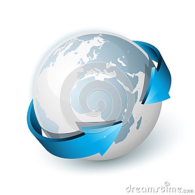 Arrows Around World Globe Royalty Free Stock Photos - Image: 16684468