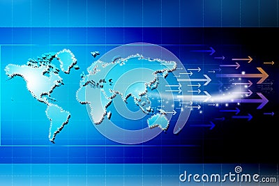 Arrows And World Map Royalty-Free Illustration | CartoonDealer.com ...