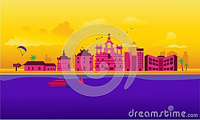 Cartoon Illustration Of Goa Skyline. | CartoonDealer.com #200165188