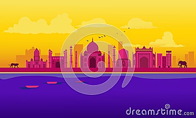 Cartoon Illustration Of Uttar Pradesh Skyline. | CartoonDealer.com ...