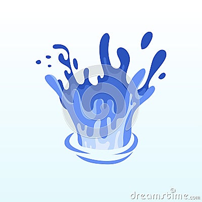 Vector Illustration Of Fresh Clear Water Splash. Realistic Water Splash ...