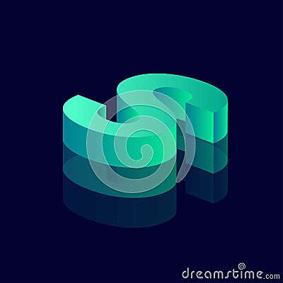 Isometric Letter S. Letter S Vector Illustration | CartoonDealer.com ...