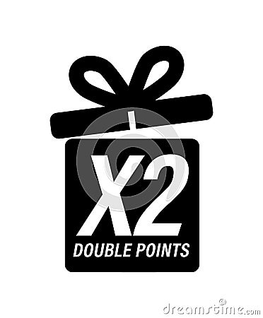 X2, Double Reward Points Vector Symbol | CartoonDealer.com #241983365