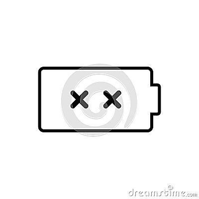 Dead Battery Icon, Fully Drained Battery Symbol, No Power Icon, No ...