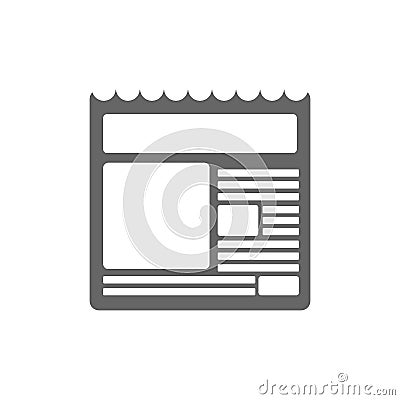 Simple Feed News Icon, Newspaper Symbol, Magazine Newsletter Vector ...