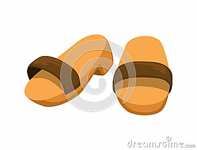 Bakiak Is Indonesian Traditional Wooden Sandal Cartoon Illustration ...
