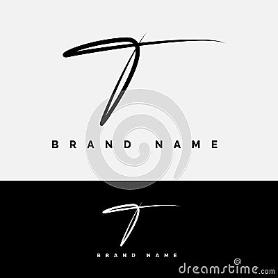 Letter T Signature Logo - Initial Alphabet For T - Handwritten T Logo ...