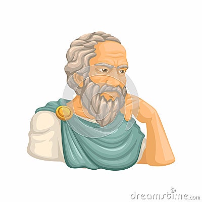 Socrates Greek Philosopher Figure Cartoon Illustration Vector ...