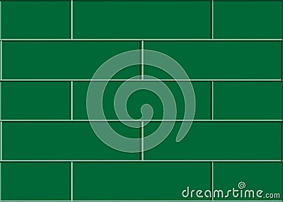 Green Tile Wall Horizontal. Seamless Texture. Cartoon Vector ...