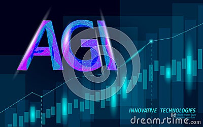 Artificial General Intelligence Wire Letter Symbols. Data Binary Code Flow. Minimalist Style AGI ...