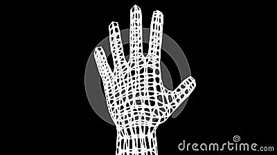 Artificial Hand Turn Around. 3D Rendering. Stock Footage - Video of ...