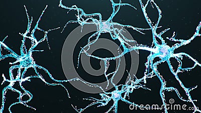 Artificial Intelligence in Brain. AI Neuron Cells Sending Electrical ...
