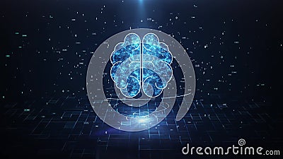 Artificial Intelligence Brain Animation, Big Data Flow Analysis, Deep ...