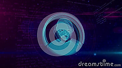 Artificial Intelligence with Cyber Head Symbol Loop Stock Footage ...