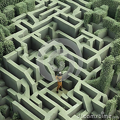 Dwarfed By A Towering 3D Hedge Maze Environment Which Inspired By The ...