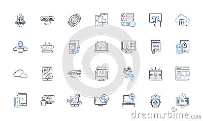 Artificial Intelligence Line Icons Collection. Intelligence, Automation, Machine, Algorithm ...