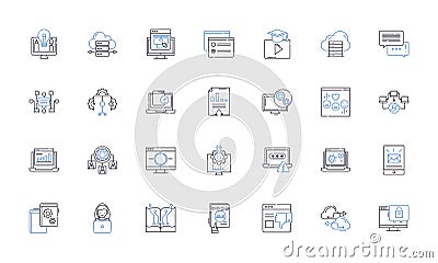 Artificial Intelligence Line Icons Collection. Robotics, Automation, Machine Learning, Neural ...