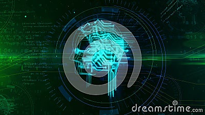 Artificial Intelligence with Retro Cyber Head Symbol Stock Footage ...