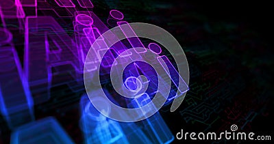 Artificial Intelligence Technology AI Symbol Cyber Loop Concept Stock ...