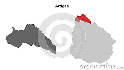 Artigas Outline Map Cartoon Vector | CartoonDealer.com #379018051