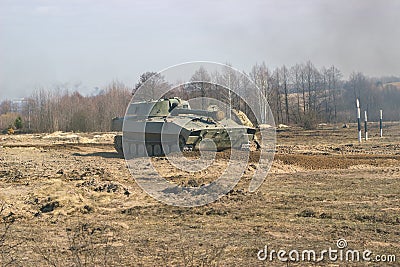 Artillery Tank On Military Hiding In Grass Royalty-Free Stock Photo ...