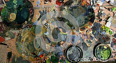 Artist Studio Painted Dirty Table Royalty-Free Stock Image ...