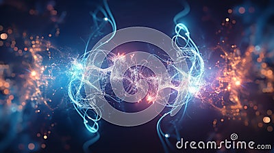 Artistic Representation Of Quantum Entanglement With Vibrant Energy ...