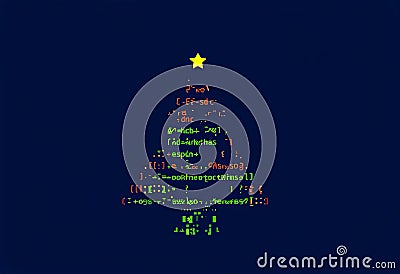 Ascii Text Based Tree A Christmas Tree Created Using Ascii Chara Stock ...