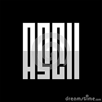 ASCII Text Logo Design Vector Illustration, Square Geometric Monogram ...