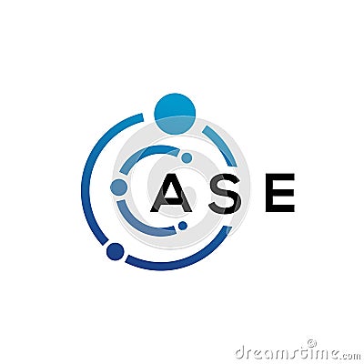 ASE Letter Logo Design On Black Background. ASE Creative Initials ...