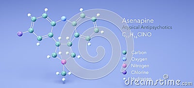 Asenapine Molecule, Molecular Structures, Atypical Antipsychotics, 3d ...