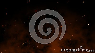 Ash Fire Burning Ember Fire Sparks and Smoke [30sec 60fps Looping ...