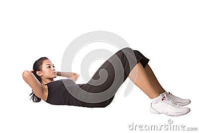 Asian Female Doing Sit Ups Royalty Free Stock Photo - Image: 4749815