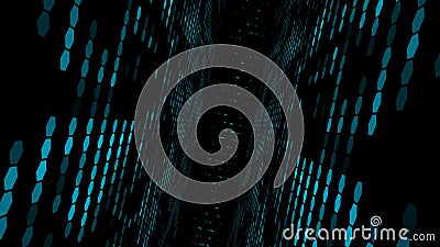 Askew Rectangular Tunnel With Blue Hexagons Stock Illustration ...