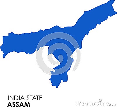 Assam Map Of Indian State. Assam Map Vector Illustration. Assam Vector ...