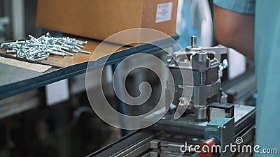 Assembly Operator Working on Production Line at Manufacturing Factory ...