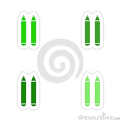 Assembly Realistic Sticker Design On Paper Pens Vector Illustration ...