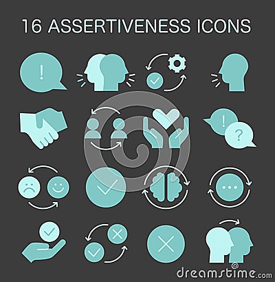 Assertiveness Icon Set. Flat Vector | CartoonDealer.com #324090405