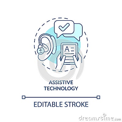 Assistive Technology Turquoise Concept Icon Cartoon Vector ...