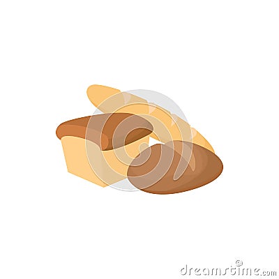 Assortment Of Bread Icon, Cartoon Style Vector Illustration ...