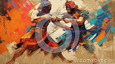 Assyrian Quarrel Scene With Dynamic Tilted Angle And Complementary ...